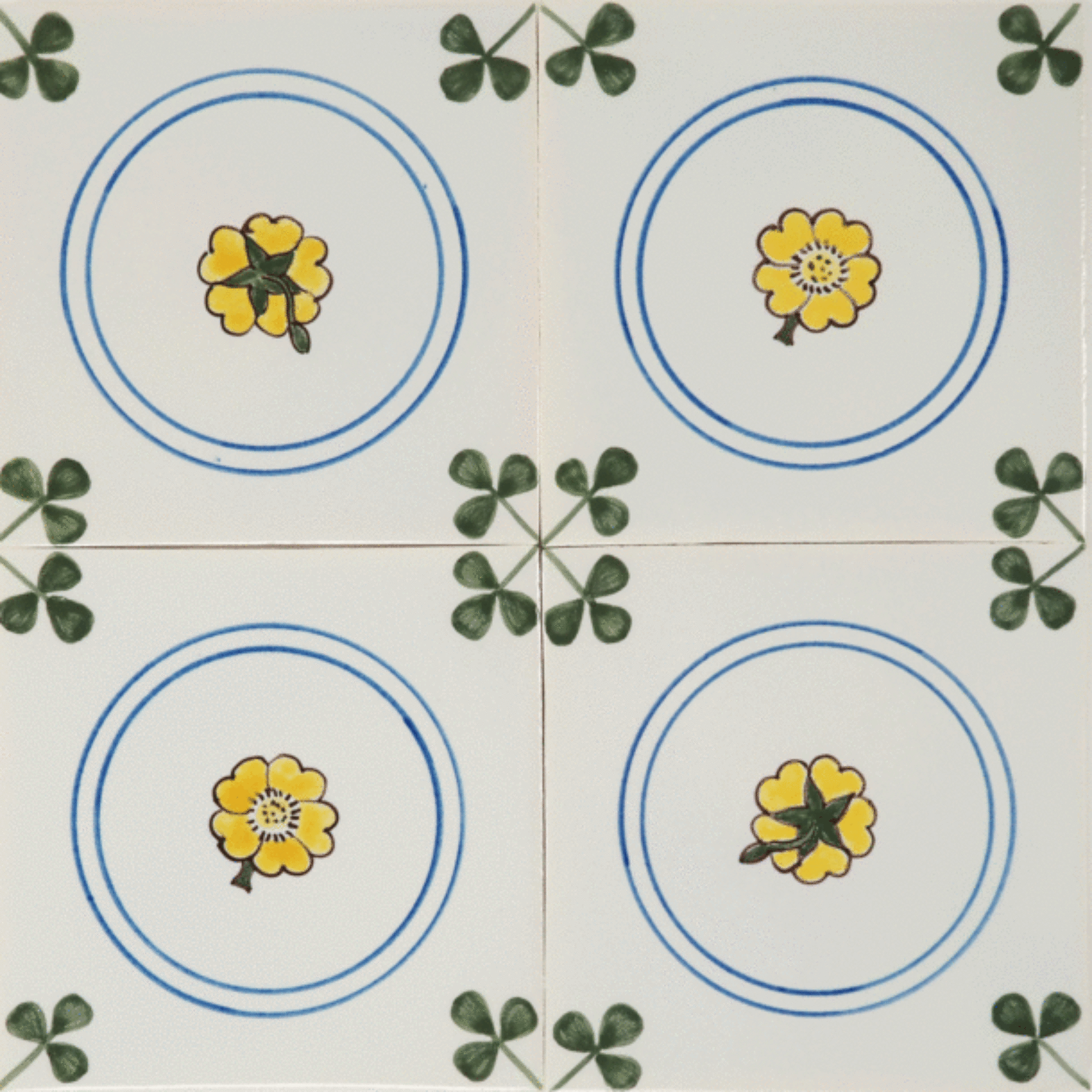 P-54 | Colourful hand-painted Delft tiles with buttercups