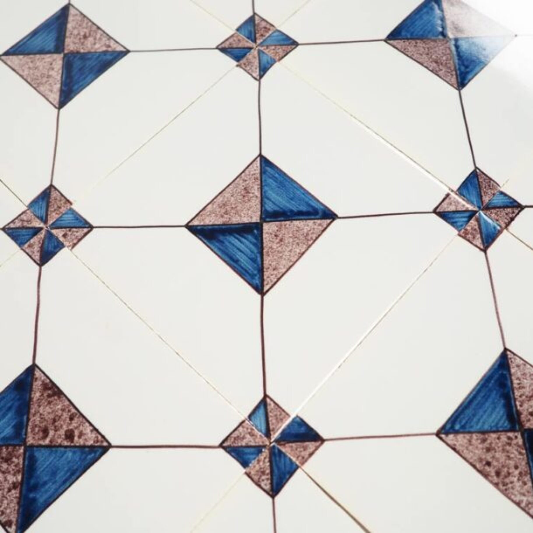 P-56 | Hand-painted Delft tiles with Crystal Stone II pattern